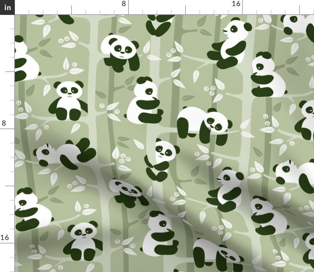 Panda Forest Fabric Panda Forest by Heleenvanbuul - Etsy