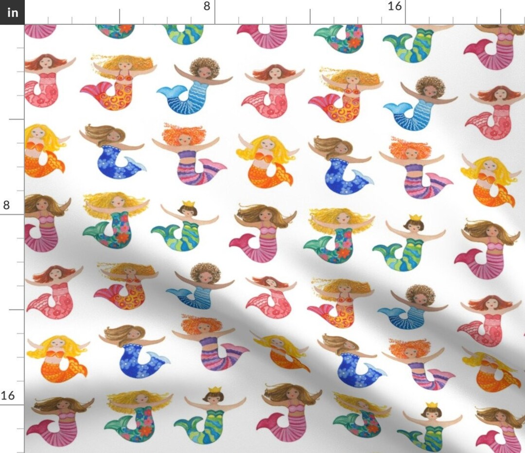 Dancing Mermaids Fabric Mermaids by Littleislandcompany - Etsy