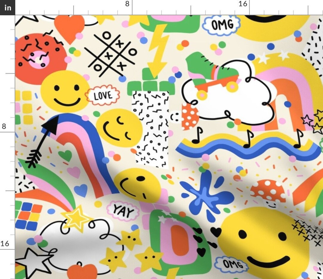 Y2k Fabric 90s by Sandra Hutter Designs Millennial Gen Z - Etsy