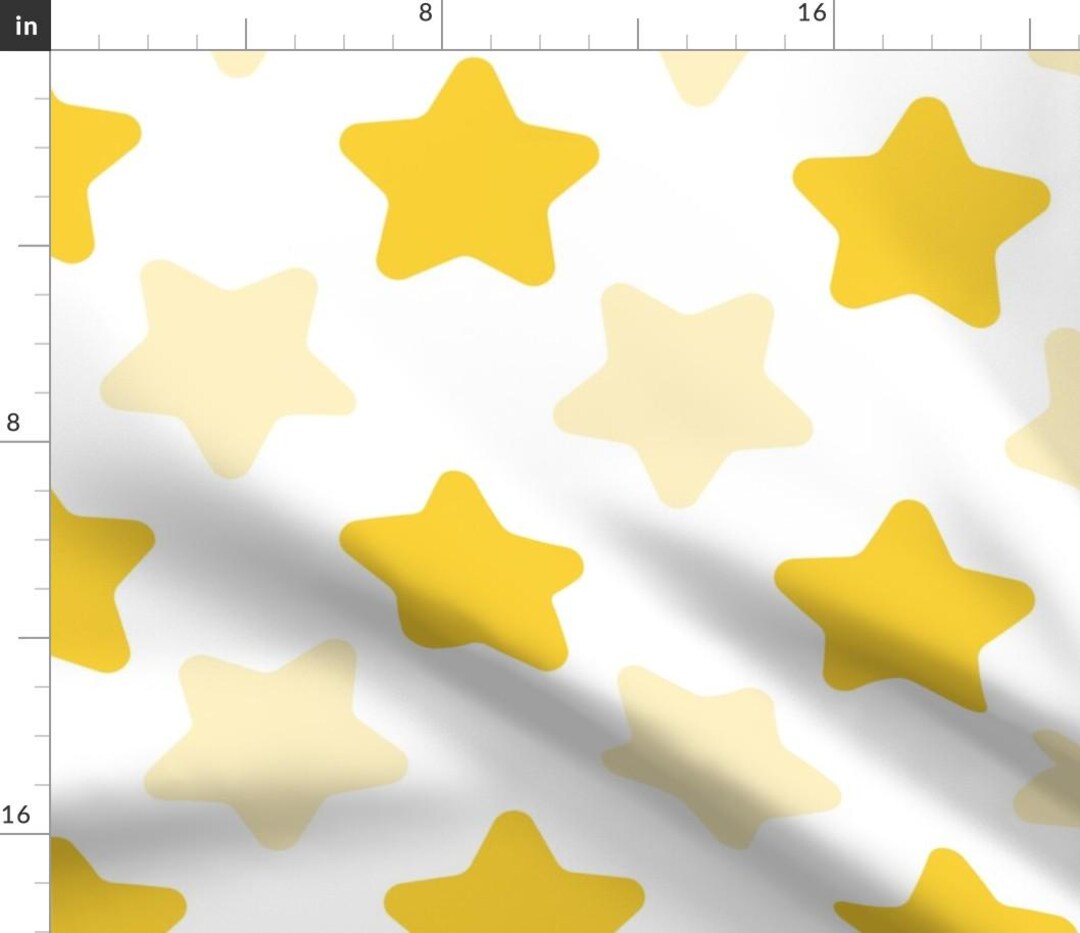 Gold Stars Fabric Gold Stars by Sarahmeetsart Yellow White Cute ...