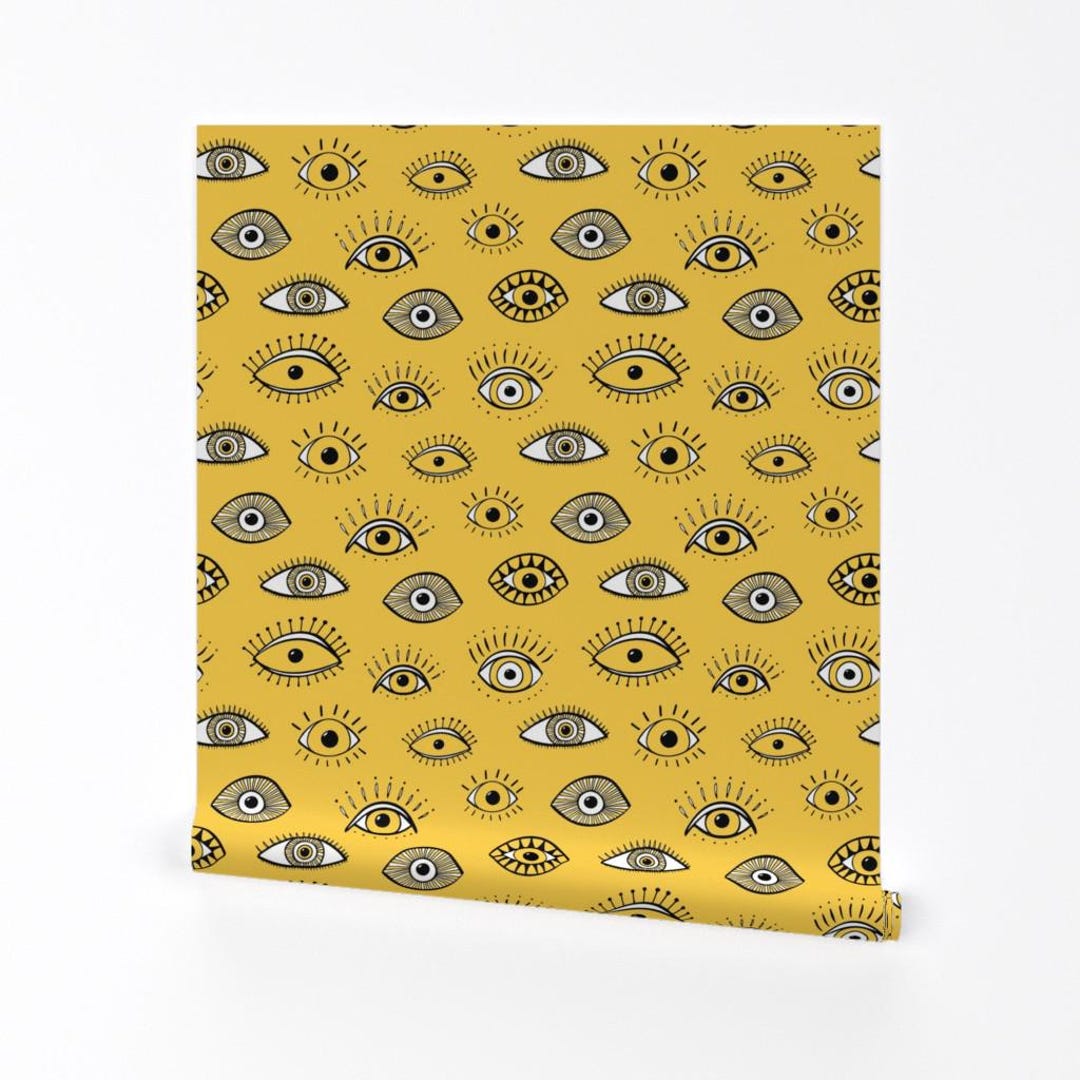 Eyes Wallpaper -yellow by Vivdesign-eyelash Vision Optic Magic Evil Eye ...