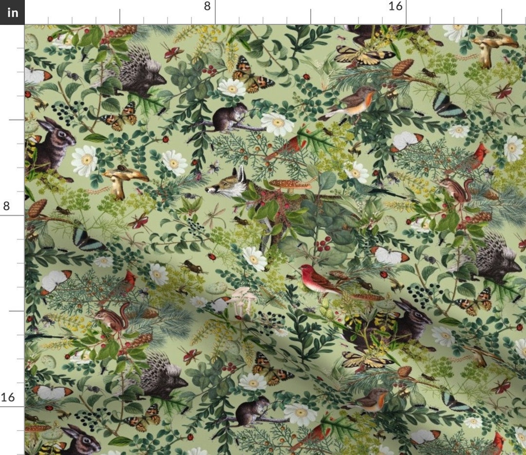 Woodland Fabric Woodland Wonderland by Makehastedesigns Green Nature ...