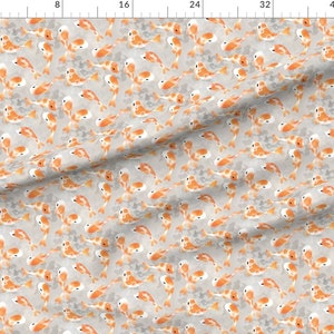 Watercolor Fabric Japanese Koi Fish Small Scale Goldfish - Etsy