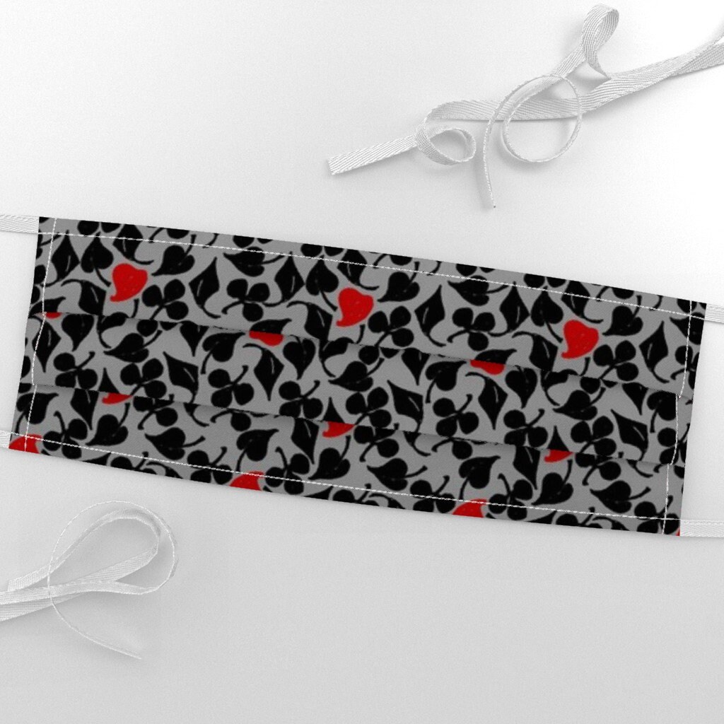 Card Suits Fabric Card Suit Leaves Gray by Siya Poker | Etsy