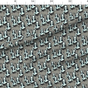 Goth Gray Vampires Fabric Vampire Vixen by Miss Fluff Goth Halloween ...