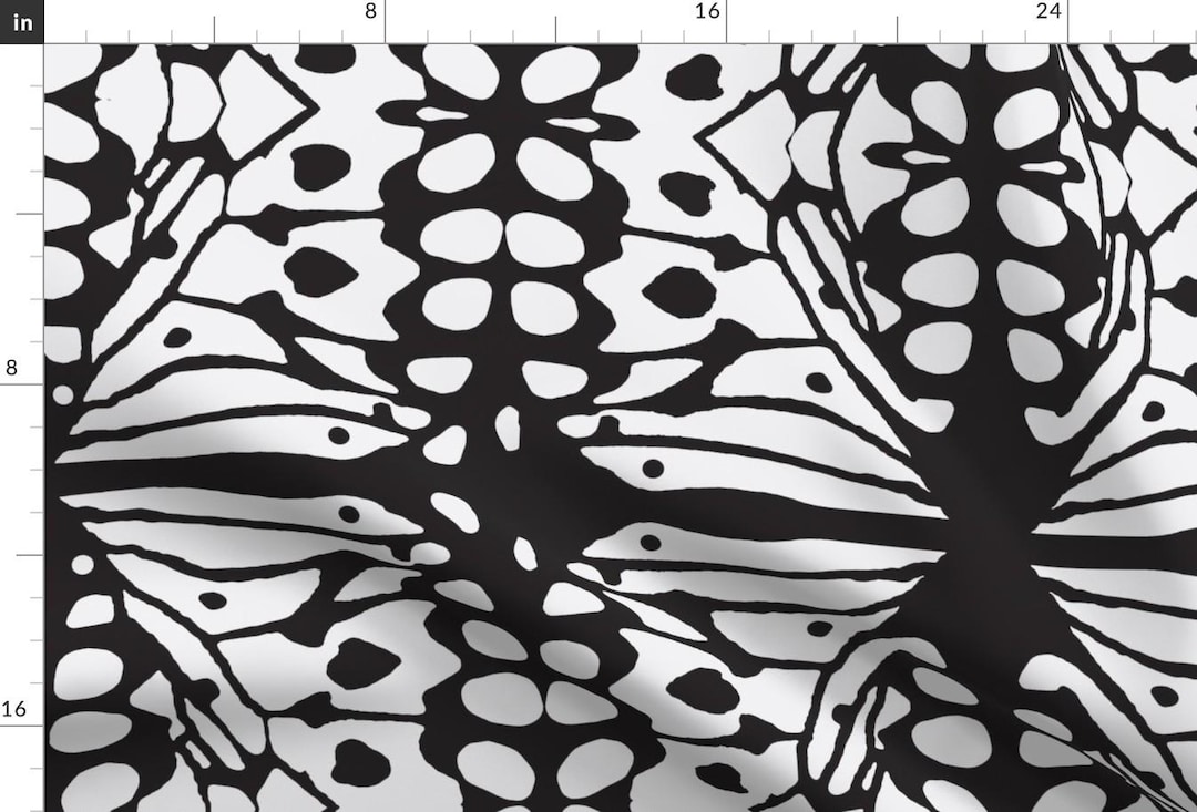 Black + White Butterfly Wings Fabric - Black and White Wings by ...