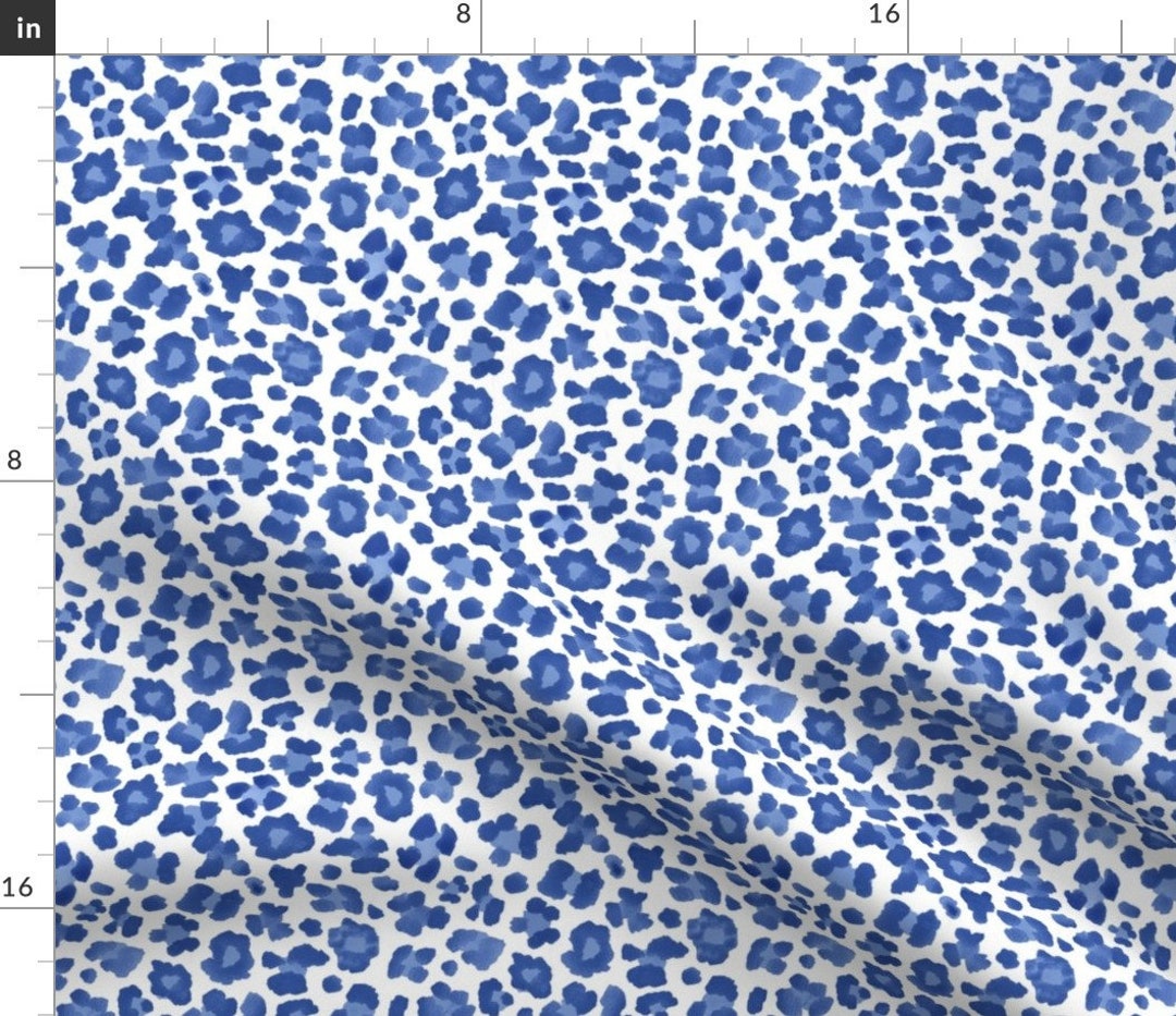 Tiny Blue Leopard Print Fabric 6 Blue Leopard Print By Danika Herrick ...