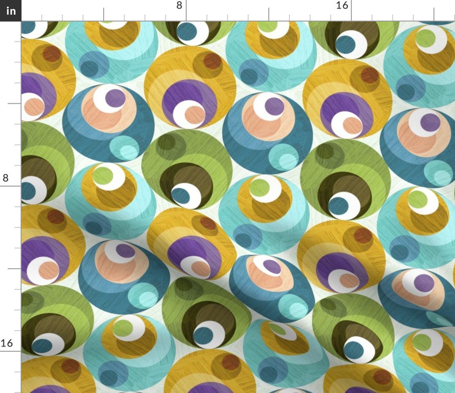 Vintage Circles Fabric Circles2 by Gaiamarfurt Vintage - Etsy UK