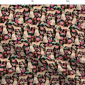 Labrador Fabric Yellow Labrador Retriever Dog Floral Fabric - Etsy