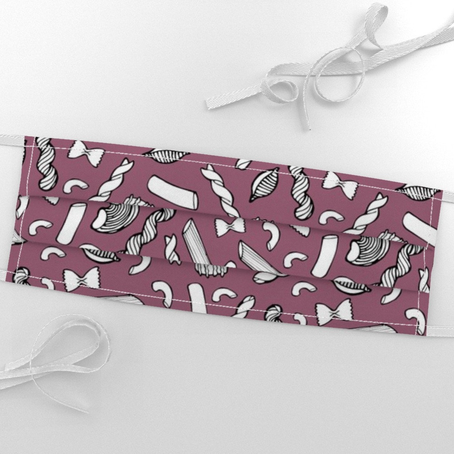 Purple Pasta Fabric Pasta Shapes on Burgundy by Crowlands | Etsy