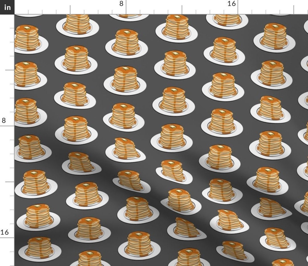 Pancakes Fabric Pancakes on Grey by Littlearrowdesign Grey - Etsy