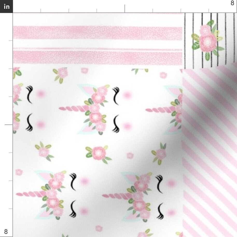 Unicorn Pink Cheater Quilt Fabric Unicorn Cheater Quilt | Etsy