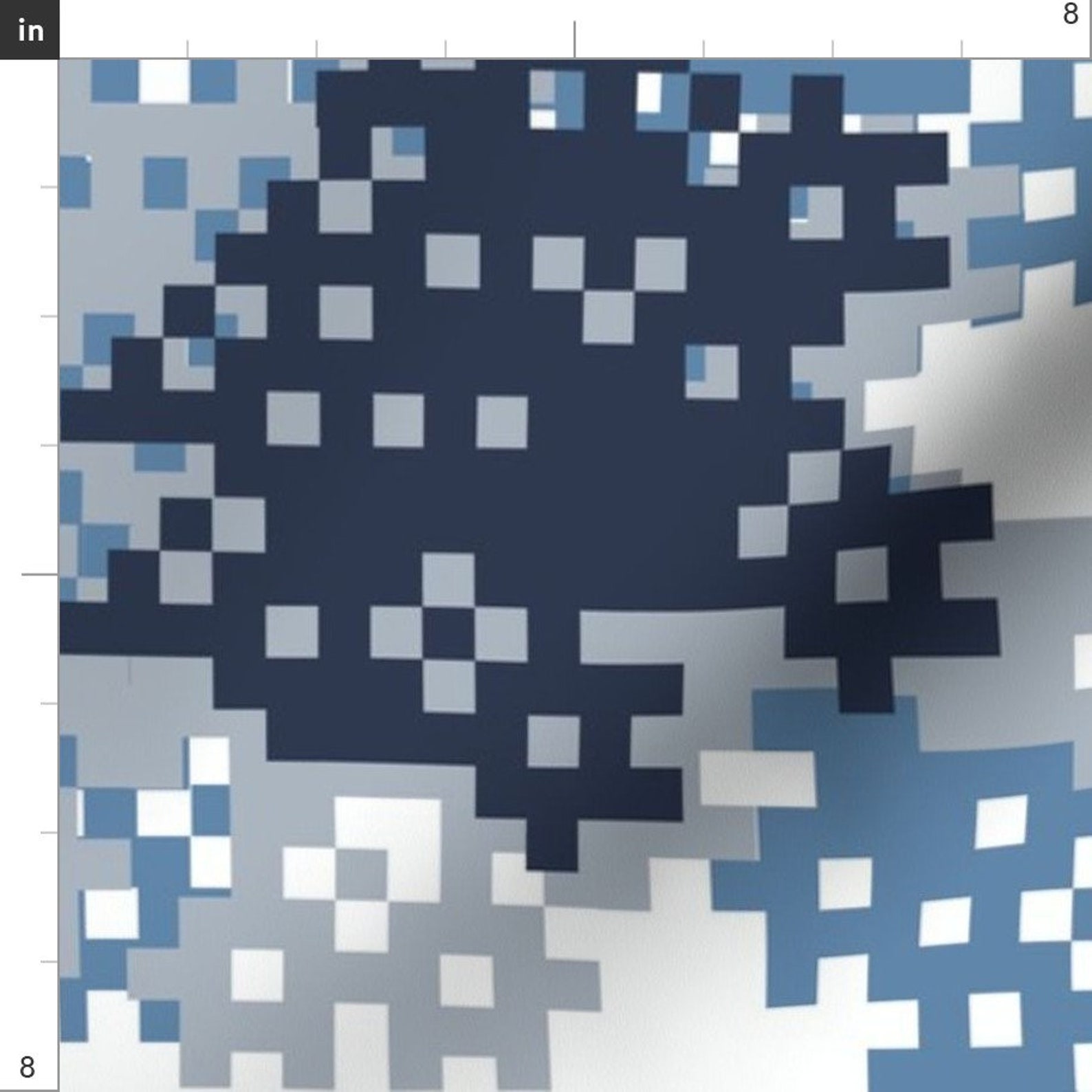 Blue Pixelated Camouflage Fabric Pixel Blue Camouflage | Etsy