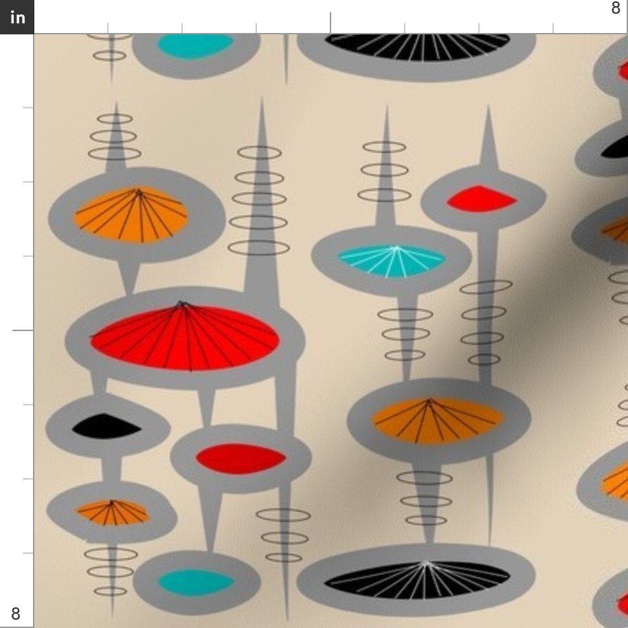 Space Age Fabric Atomic Era Space Age by Hot4tees Bgyahoo - Etsy