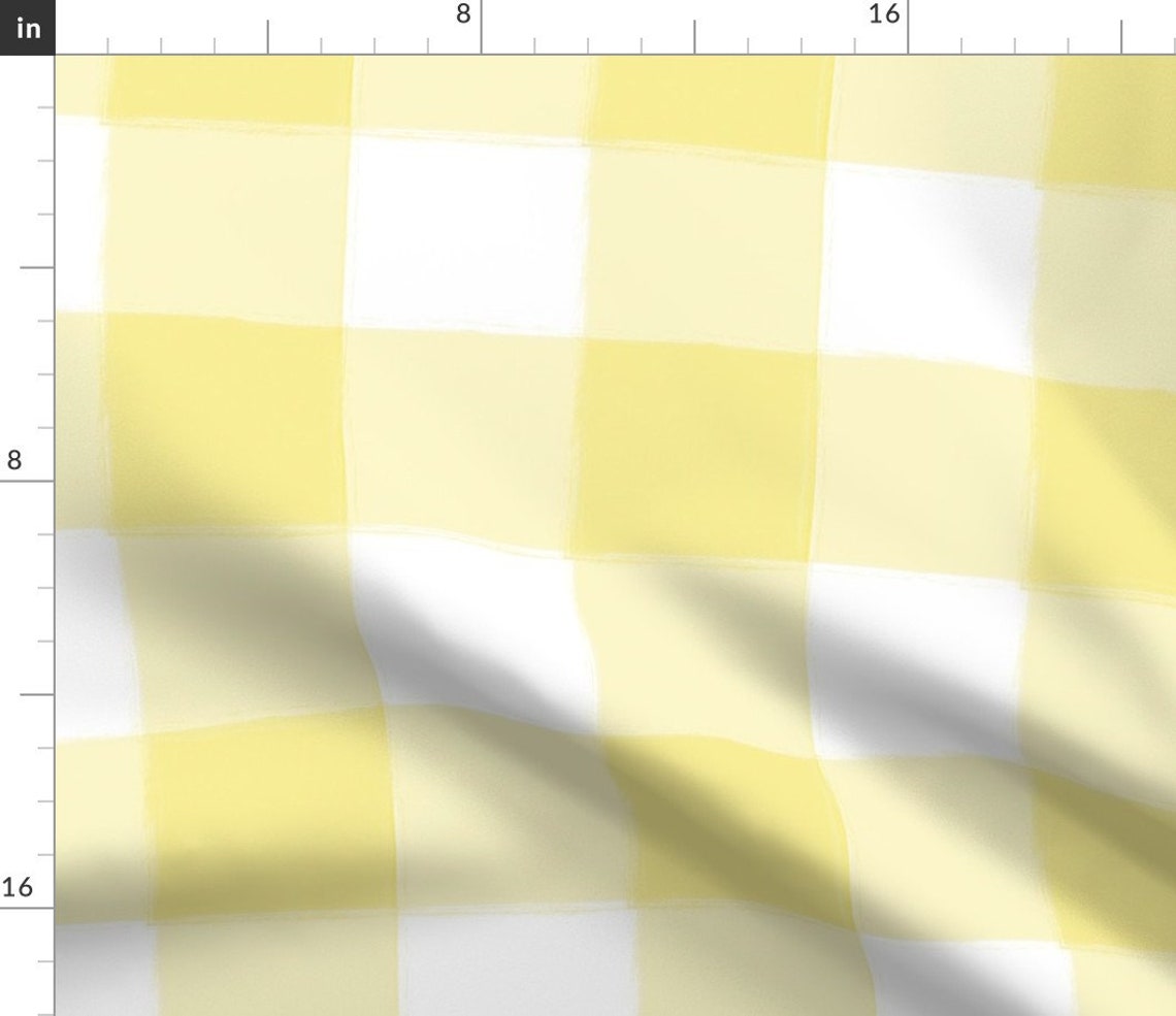 Plaid Buffalo Check Fabric Large Yellow Buffalo Check - Etsy