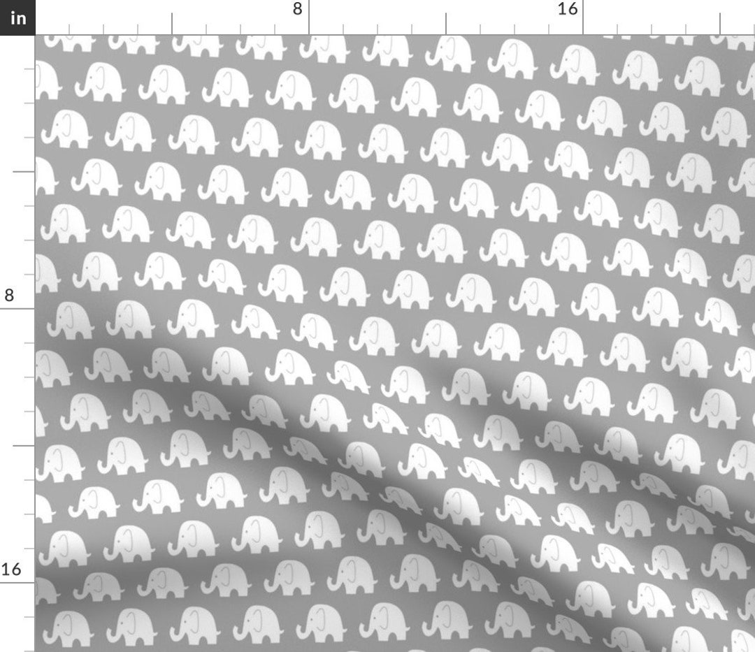 Elephant Fabric Gray Elephant by Sewluvin Elephant Gray - Etsy