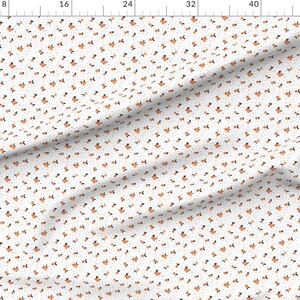 Clementine Watercolor Fabric - Clementine and Dots on White (S) by ...