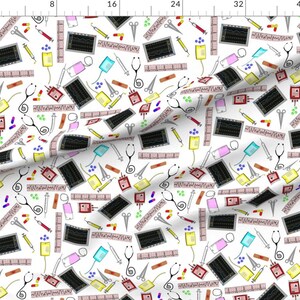 Hospital Nurse Fabric Nurse Medical Theme by Hot4tees Bgyahoo Com ...