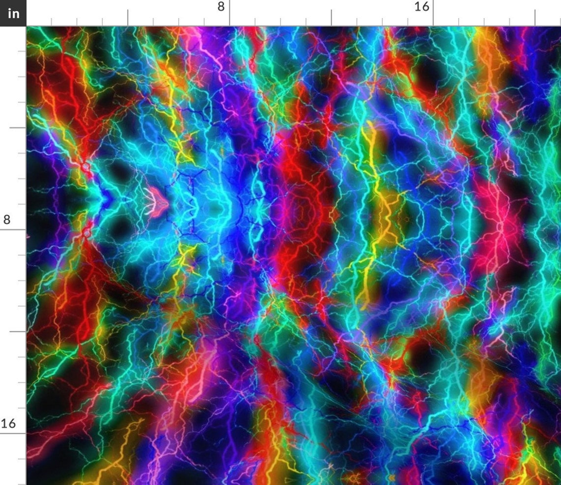 Colorful Electricity Fabric Lightning by Lizziebdesigns | Etsy