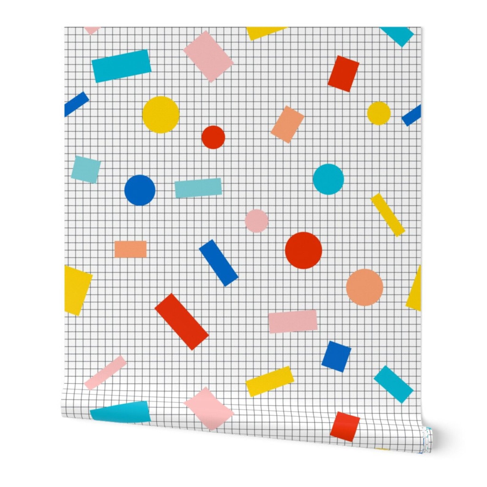 Retro Wallpaper Color Block Grid by Louisemargaret Retro - Etsy
