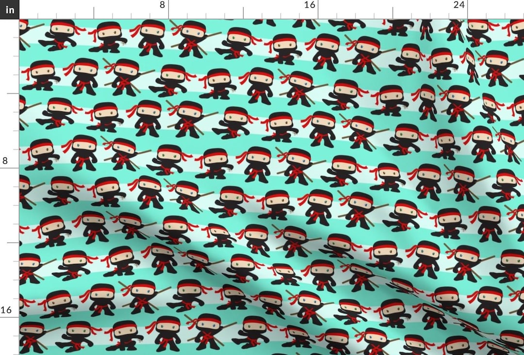 Ninja Fabric - Ninjas by Dorkydoodles - Ninja Stripes Childrens Decor ...