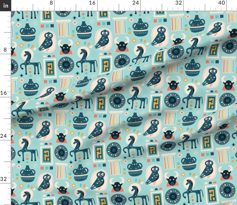 Greek Art Fabric Zephir by La Fabriken Greek Art Greece - Etsy