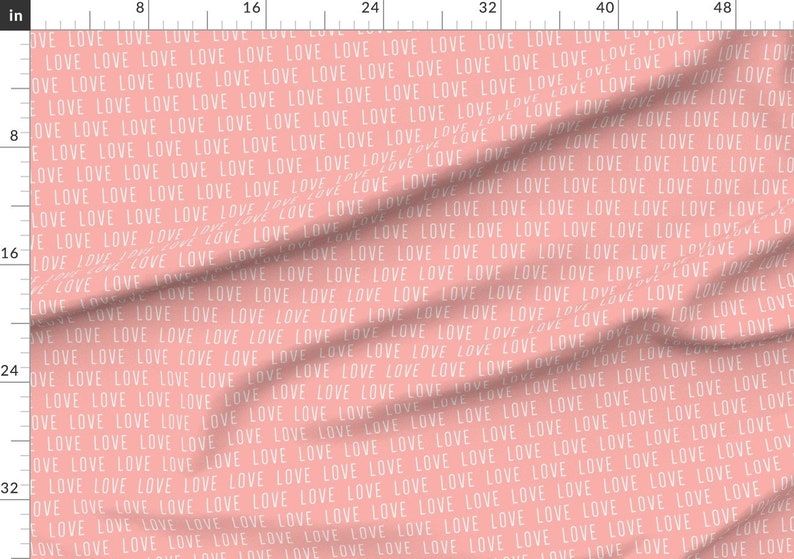 Love Fabric Love in Pink Fabric By Little Arrow Designs | Etsy