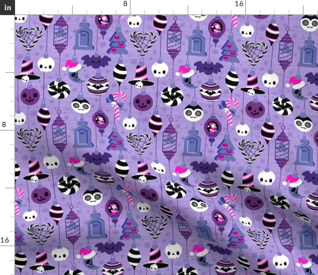 Pastel Goth Fabric Goth Christmas by Kawaiikreeps Vintage Purple Black ...