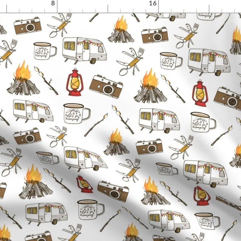Camping Fabric - Etsy