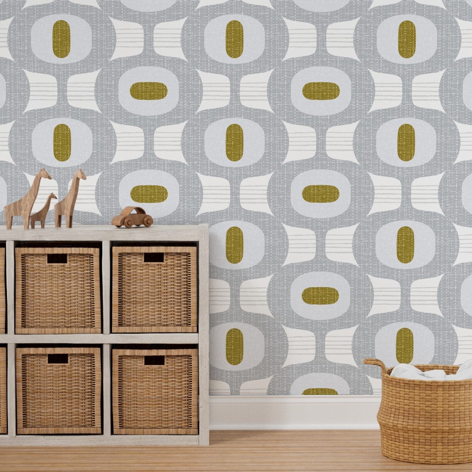 Mid Century Wallpaper Mid Mod Orbs-jumbo by Ottomanbrim - Etsy