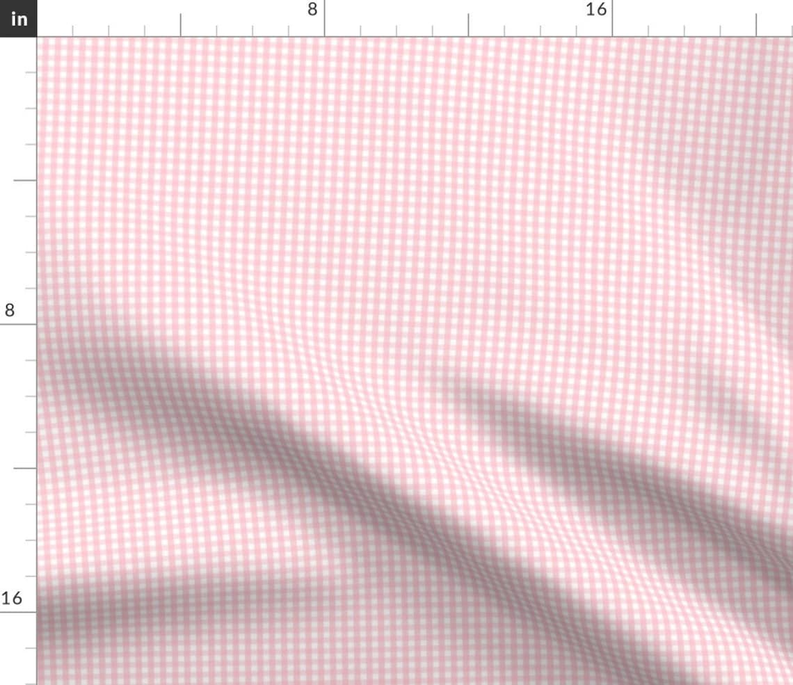 Pink Gingham Fabric Gingham Light Pink by Misstiina | Etsy