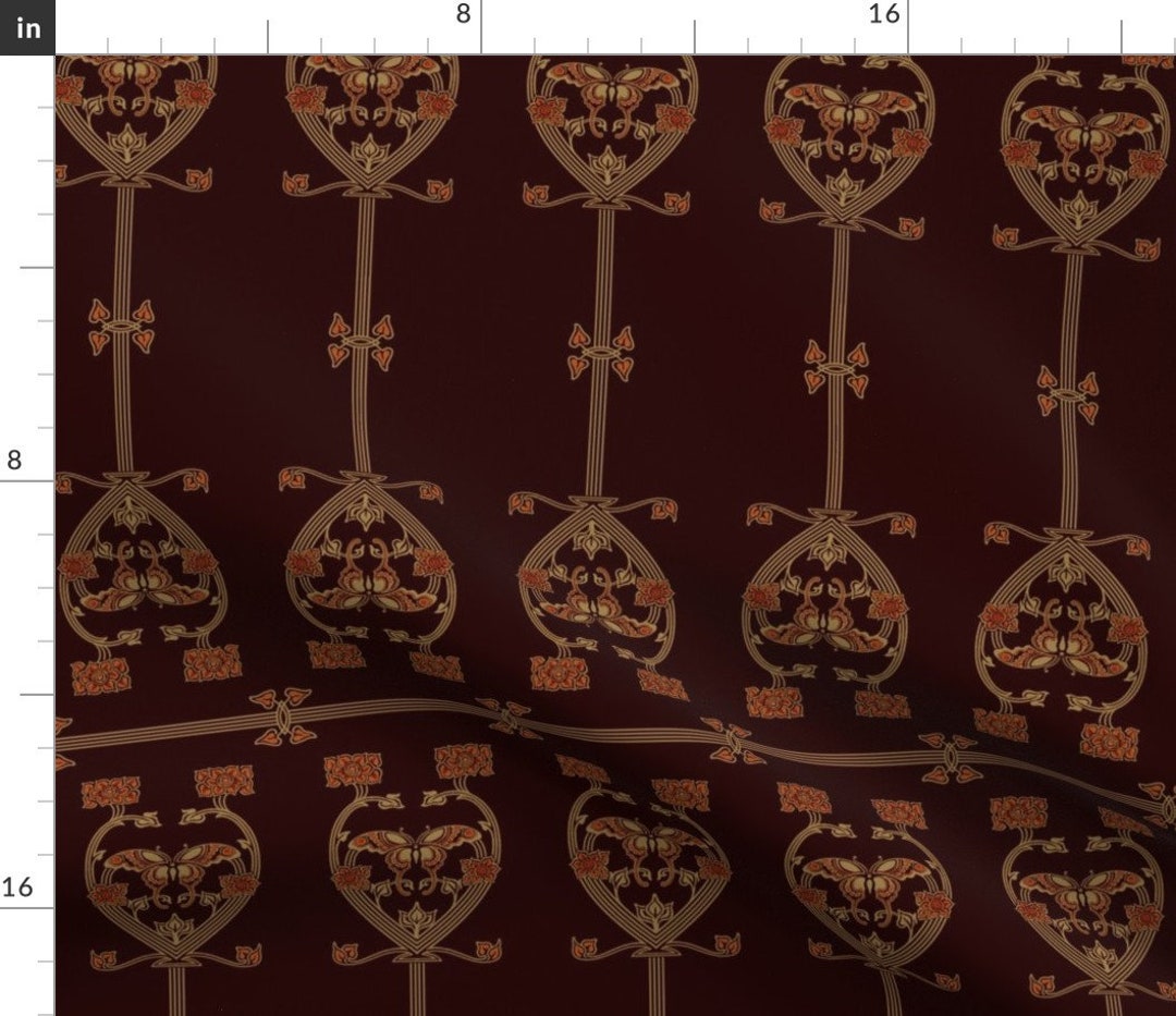 Victorian Fabric Arts and Crafts Butterfly by Muhlenkott Art Nouveau ...