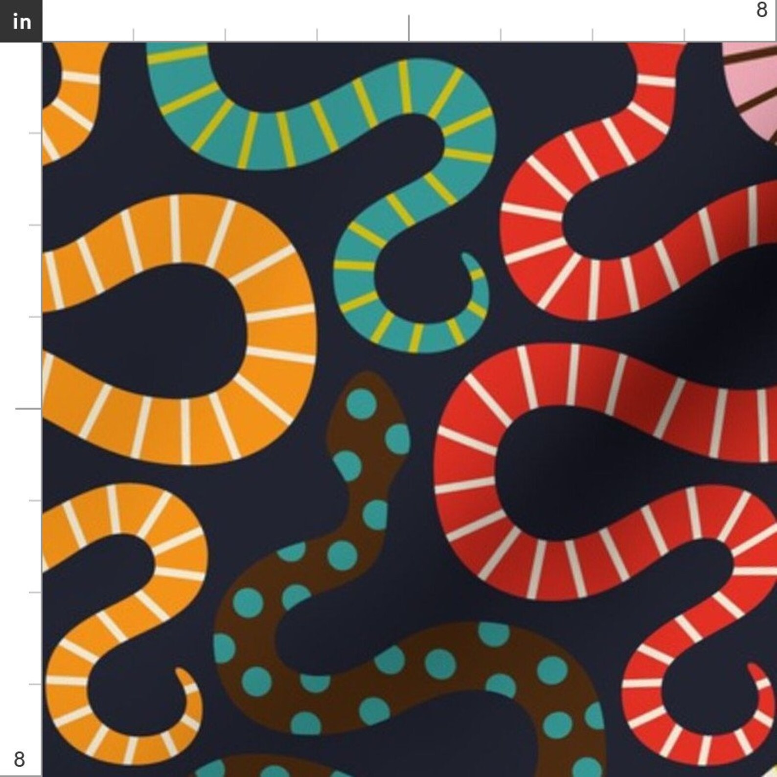 Reptilia Fabric Snake-a-delic by Katerhees Black - Etsy