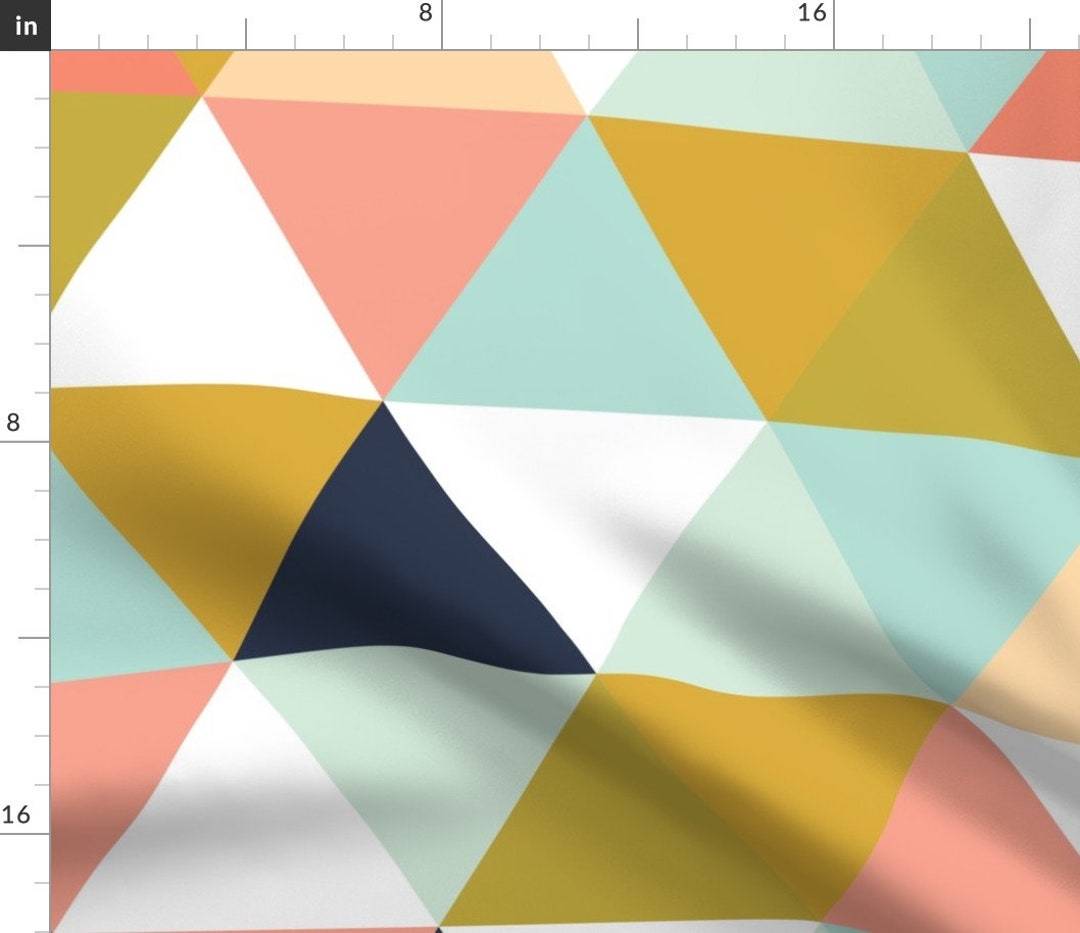 Geo Triangles Fabric Triangle Wholecloth Coral Jubilee by Ivieclothco ...
