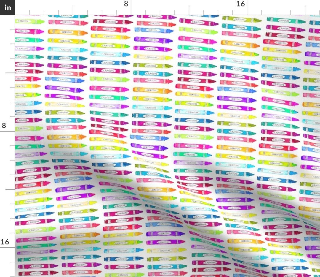 Watercolor Crayon Fabric Crayons by Erinanne Crayons Cotton Fabric by ...