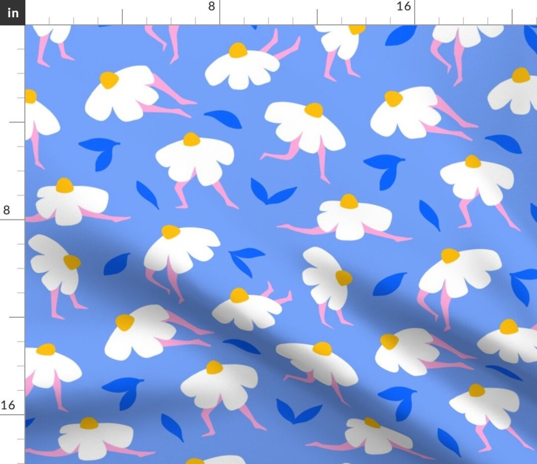 Weird Flower Apparel Fabric Whimsy Daisy by Dominique_vari Boho Floral ...