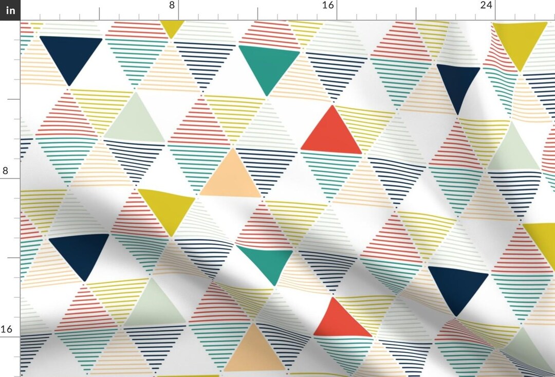 Mod Triangle Fabric Modern Geometric White by Lemonni Geometric Hexagon ...