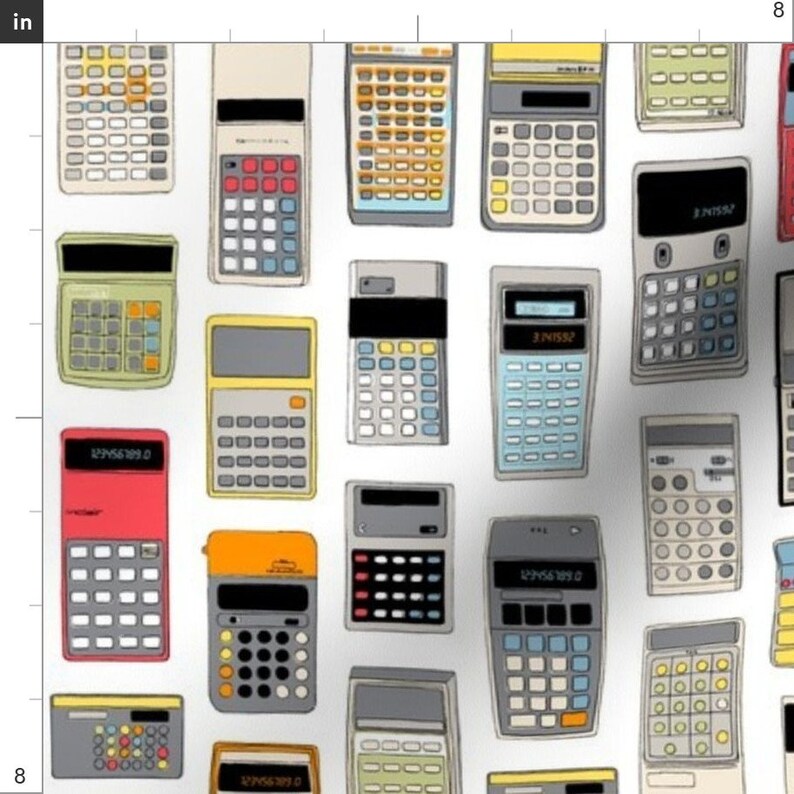 Calculators Fabric Cal Q. Lator Math Science Geek Chic - Etsy