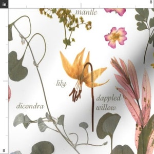 Wildflowers Fabric Collectors Garden Sketchbook by Mypetalpress White ...