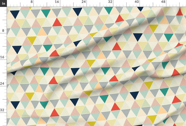 Geometric Fabric - Modern Geometric by Lemonni - Geometric Triangles ...