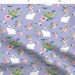 Bunny Fabric Purple Easter Bunnies Spring Floral by Twodreamsshop ...