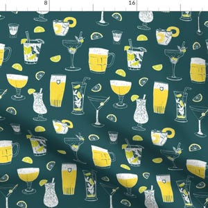 Mod Cocktail Fabric Cocktails Beer by Revista Beer and Cocktails Retro ...