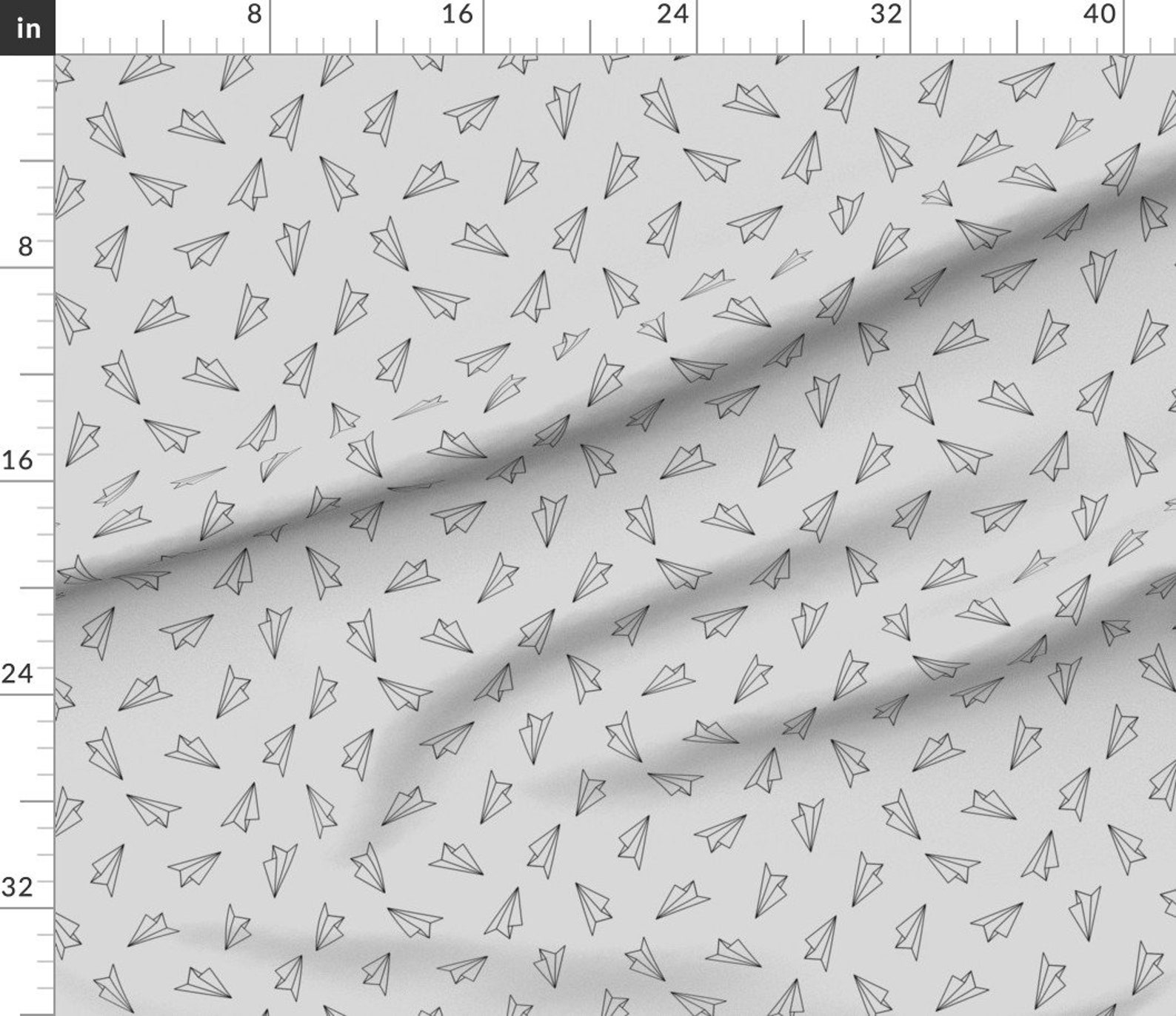 Gray Paper Planes Fabric Paper Airplanes Black on Gray by - Etsy