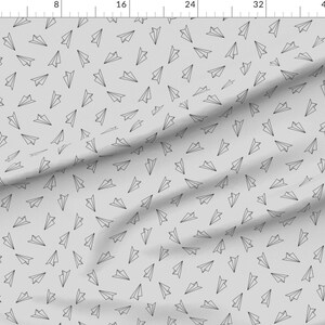 Gray Paper Planes Fabric Paper Airplanes Black on Gray by - Etsy