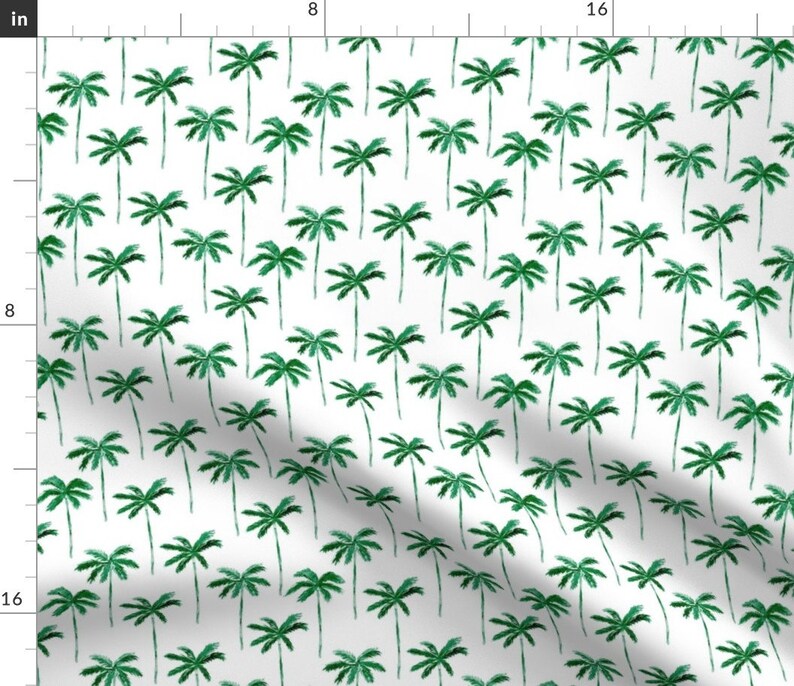 Palm Tree Fabric Watercolor Palm Tree Green by - Etsy
