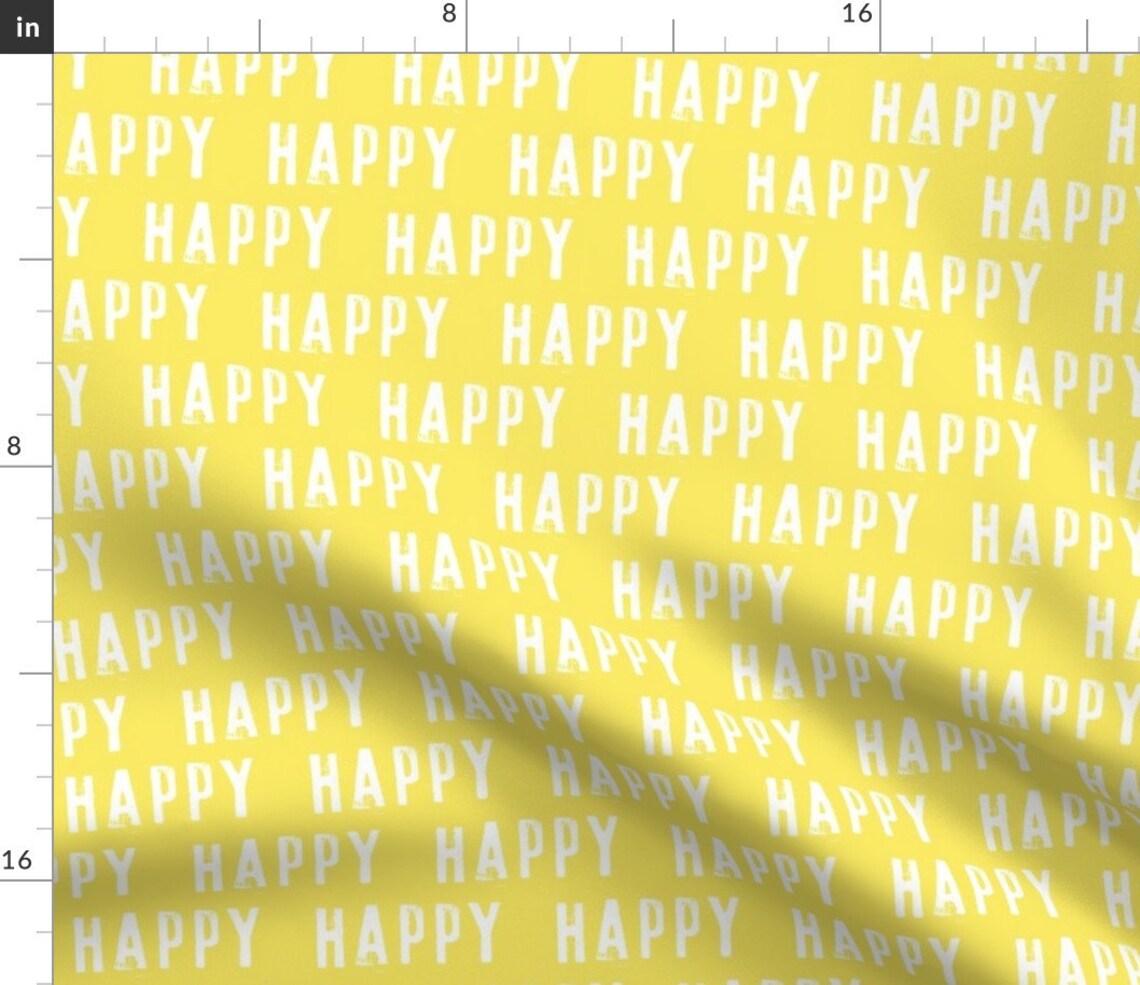 Happy Fabric Happy on Summer Sunny Yellow by - Etsy
