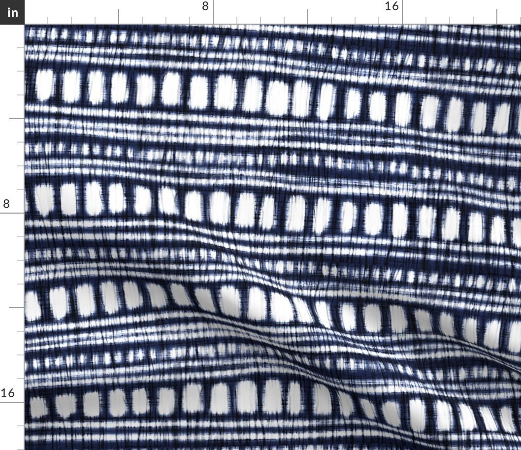Shibori Blue Fabric Shibori Organic And Loose Lines And | Etsy