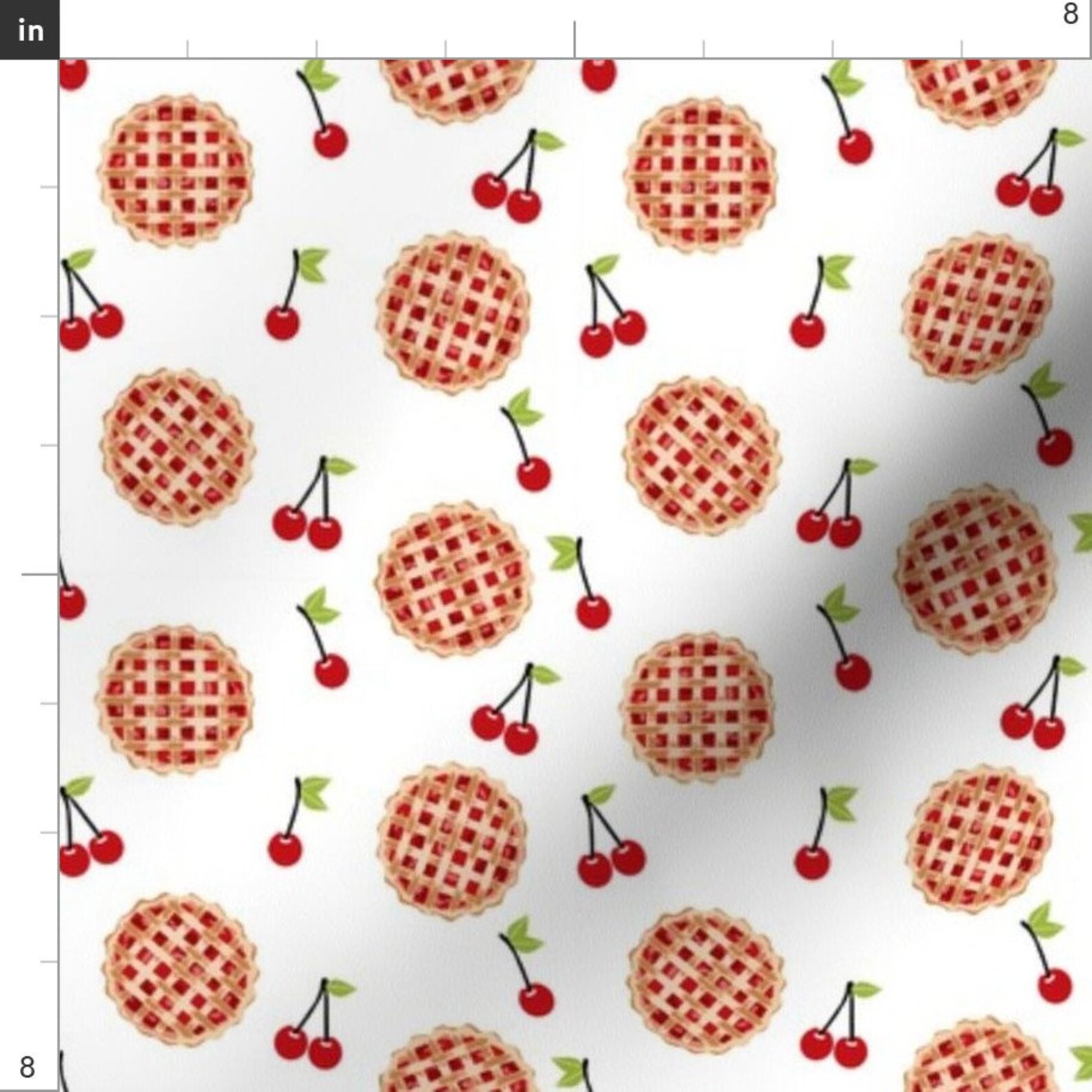 Cherry Pie Fabric Cherry Pie Fabric Food Pie Pies - Etsy