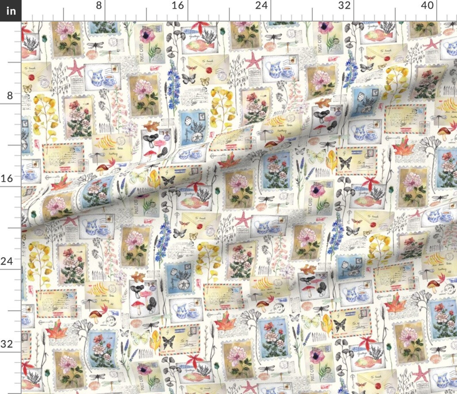 Mail Fabric Postal Reminiscence by Pattern Talent - Etsy