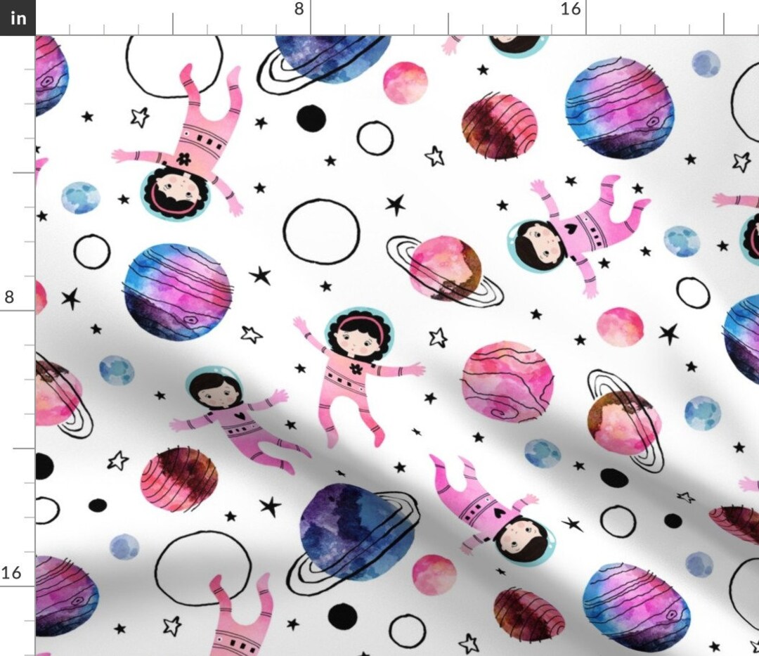 Galaxy Astronaut Outer Space Fabric Awesome Astronauts by - Etsy